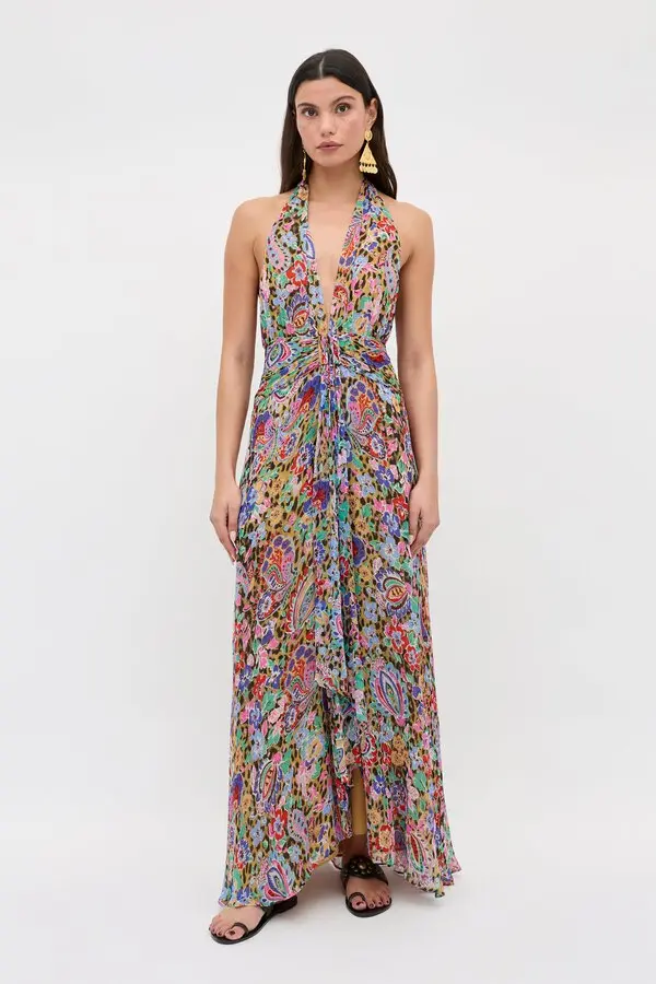 Rixo Alaina Cara Floral Leopard Dress - Multi