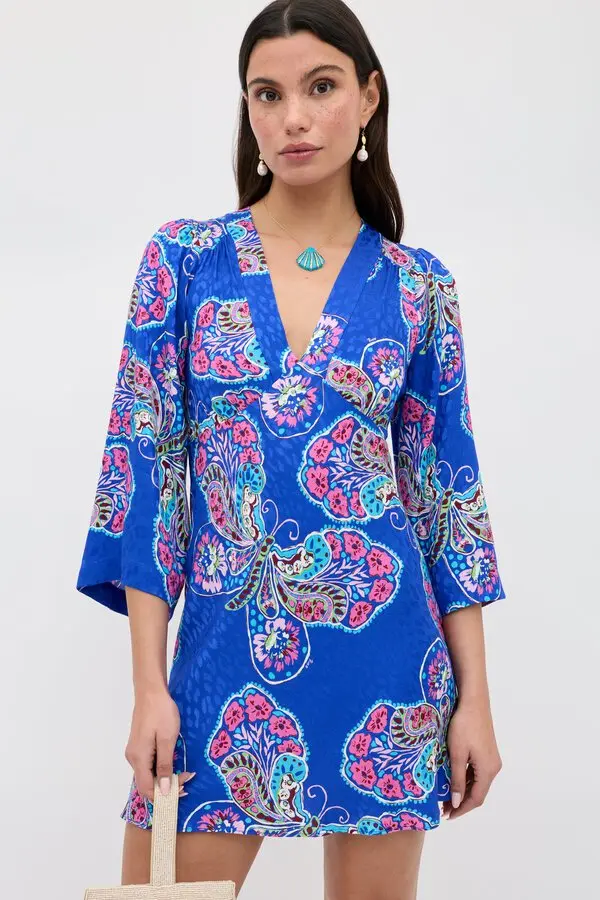 Rixo Margaux Butterfly Bloom Jacquard Top