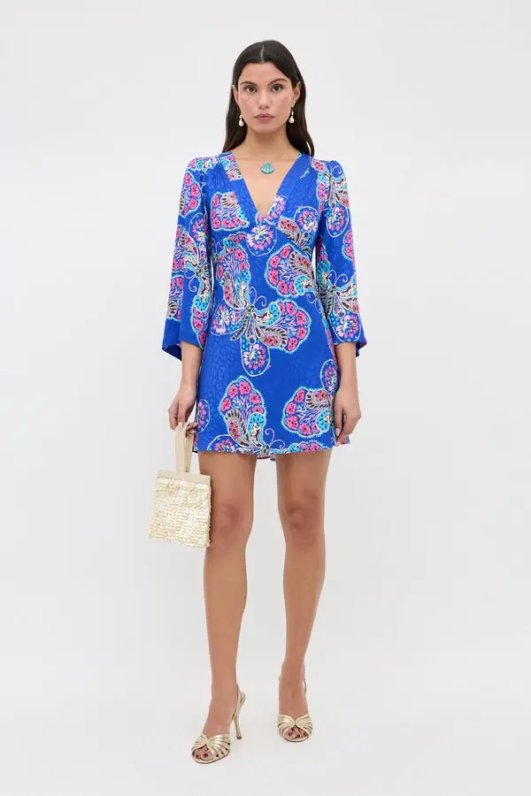Rixo Margaux Butterfly Bloom Jacquard Top
