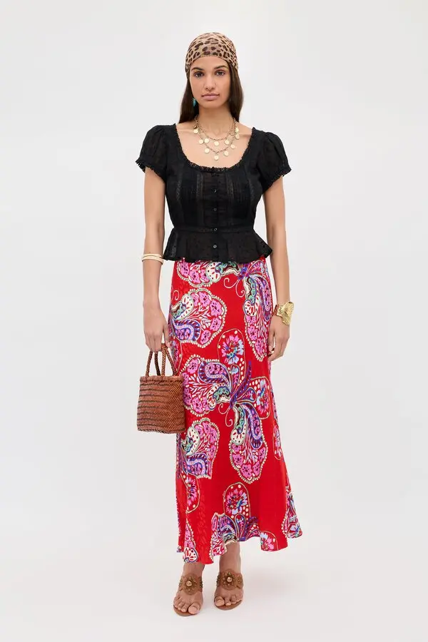 Rixo Kelly Butterfly Bloom Jacquard Regular