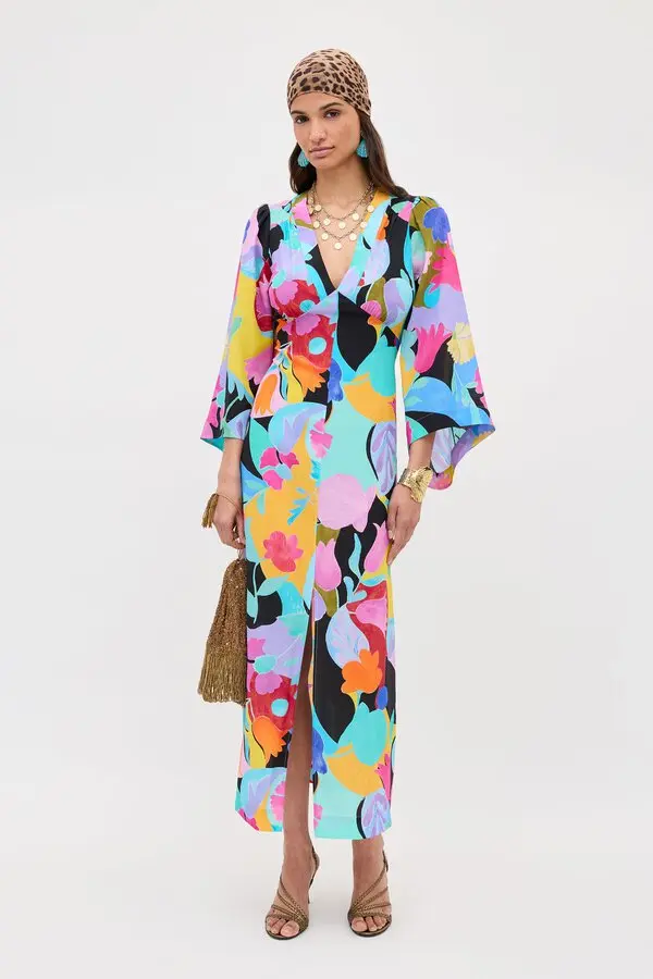 Rixo Dahlia Abstract Tulip Dress - Multi