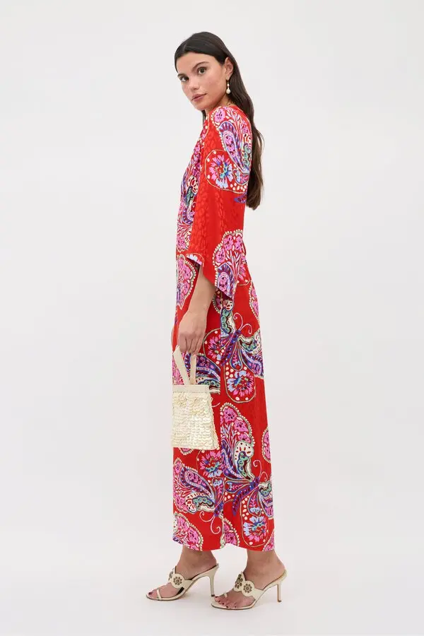 Rixo Dahlia Butterfly Bloom Jacquard Top