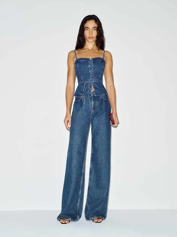 REFORMATION Clayten Denim Top