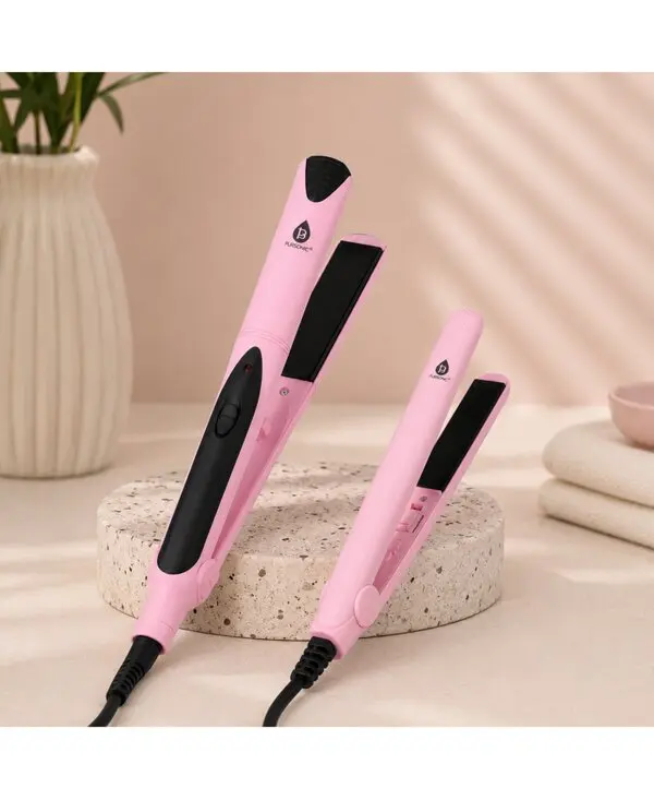 PURSONIC Complete Set: Usb Rechargeable & Flat Iron Duo - Pink