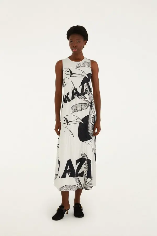 Farm Rio Organic Cotton Patch Midi Dress