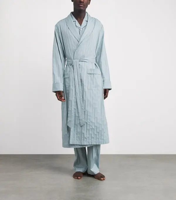 Harrods Cotton Satin-stripe Night Robe