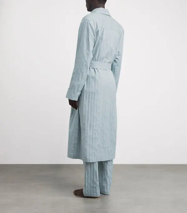 Harrods Cotton Satin-stripe Night Robe