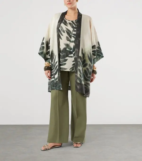 Marina Rinaldi Linen Canvas Kimono Top