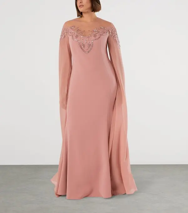 Marina Rinaldi Silk Embroidered Maxi Dress
