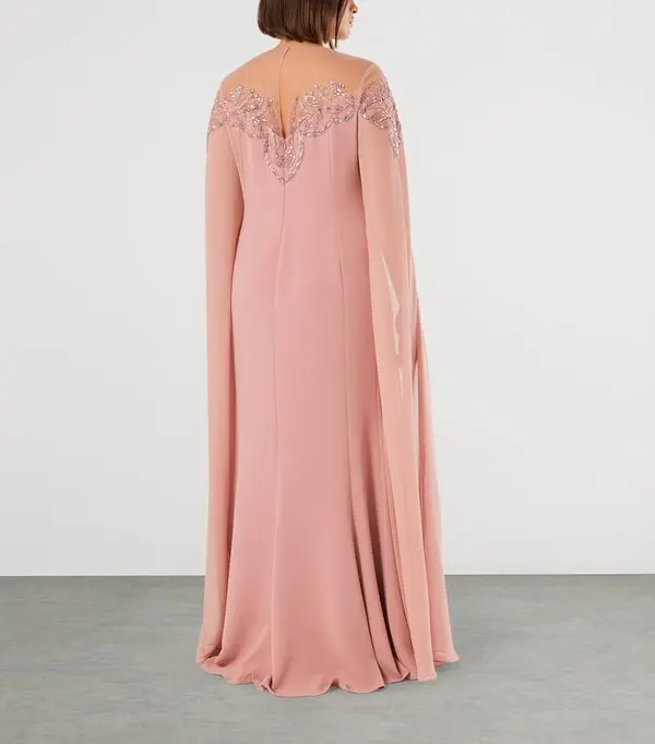 Marina Rinaldi Silk Embroidered Maxi Dress