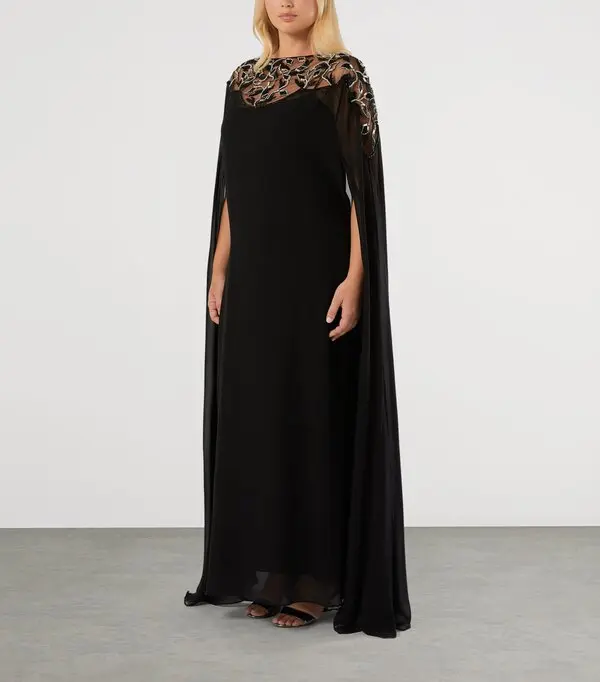 Marina Rinaldi Embellished Maxi Dress And Cape