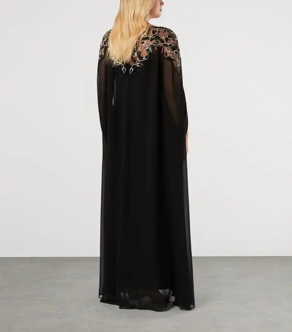Marina Rinaldi Embellished Maxi Dress And Cape