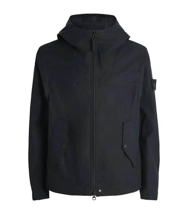 Stone Island Ghost Piece Cotton Hooded Jacket - Black