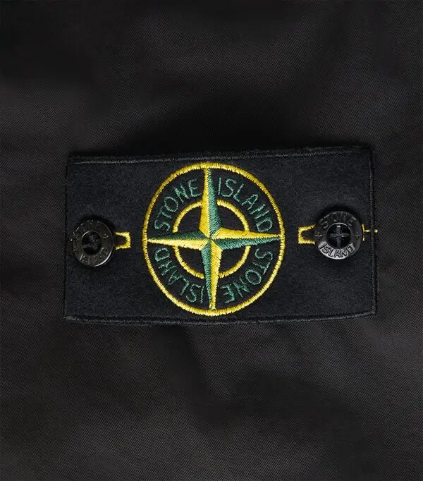 Stone Island Organic Cotton-blend Short-sleeve Shirt - Black