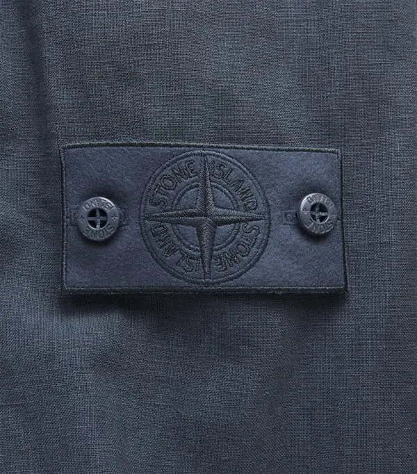 Stone Island Linen-blend Field Jacket - Blue