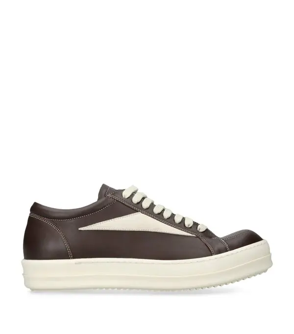 Rick Owens Leather Vintage Low-top Sneakers - Brown