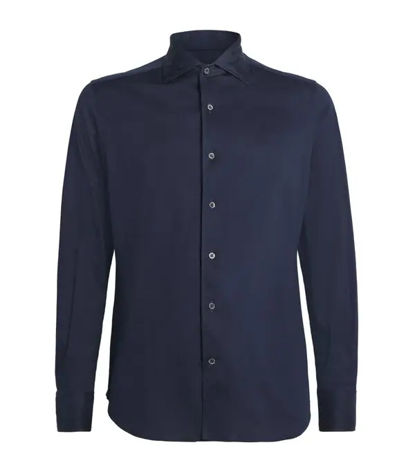 Corneliani Cotton Jersey Shirt - Navy