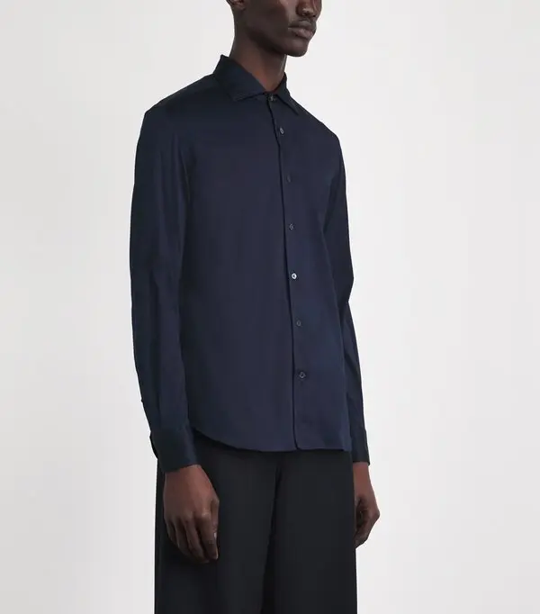 Corneliani Cotton Jersey Shirt - Navy