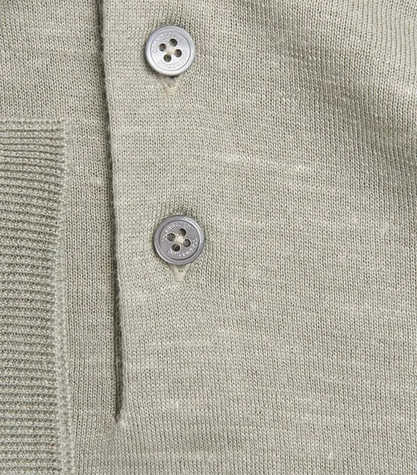 Corneliani Virgin Wool-silk-linen Polo Shirt - Green