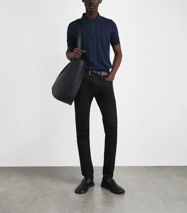 Corneliani Stretch-blend Straight Jeans - Black
