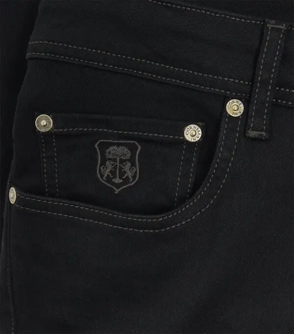 Corneliani Stretch-blend Straight Jeans - Black