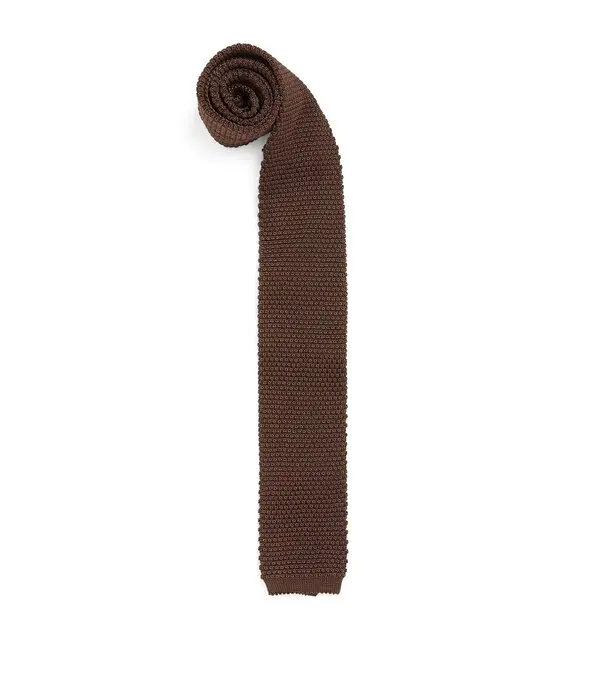 Corneliani Knitted Silk Tie - Brown