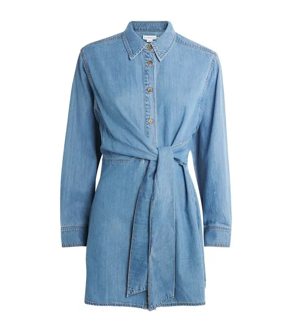 Good American Denim Mini Shirt Dress - Blue