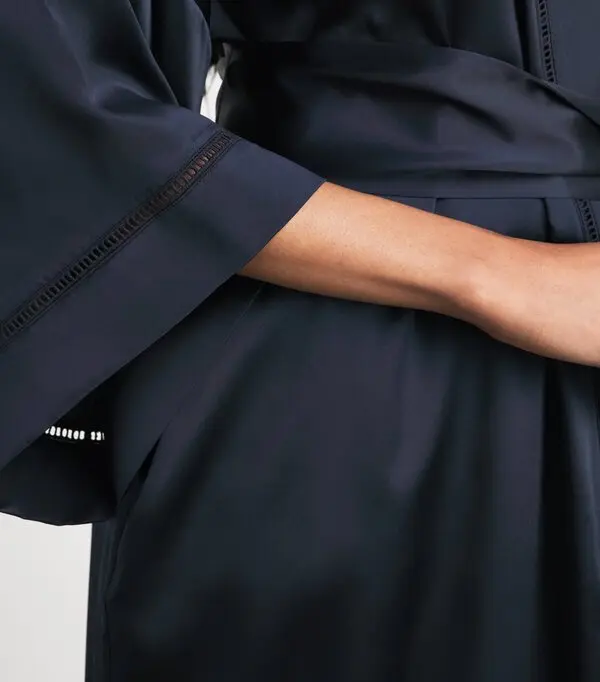 Olivia Von Halle Silk Gloria Robe - Navy