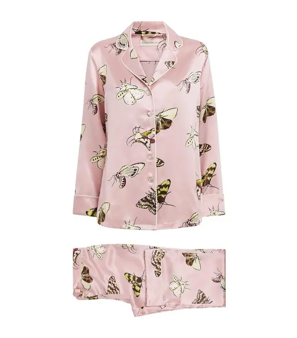 Olivia Von Halle Silk Moths Lila Pyjama Set - Pink