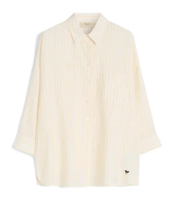 Max Mara Linen Stripe Shirt - Yellow