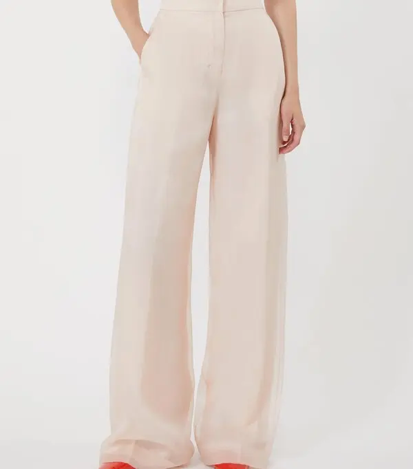 Max Mara Silk Wide-leg Trousers - Pink