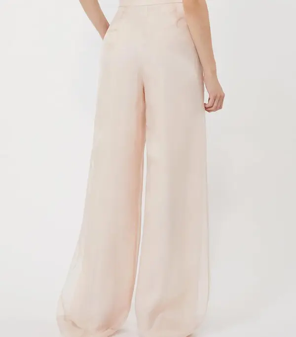 Max Mara Silk Wide-leg Trousers - Pink