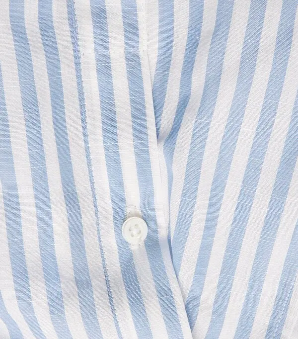 Corneliani Cotton-linen Stripe Shirt - Blue