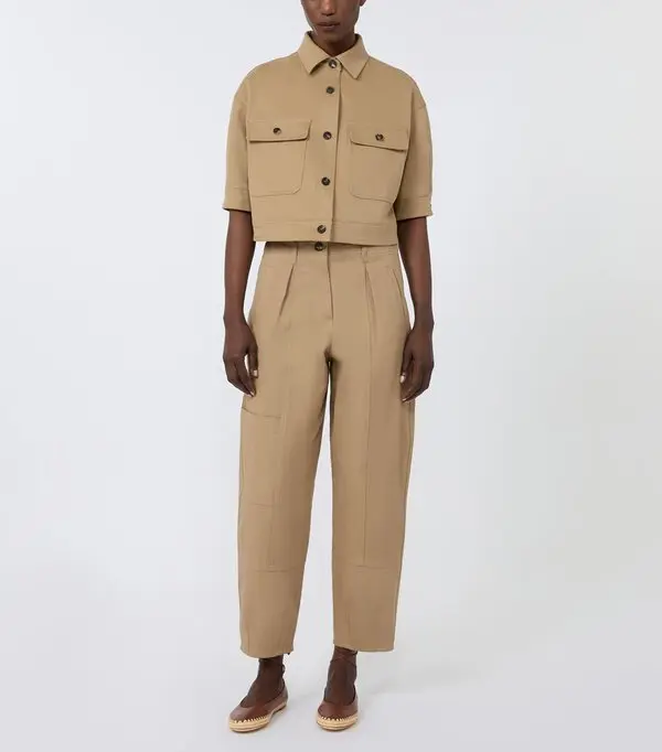 Max Mara Cotton Cropped Jacket - Beige