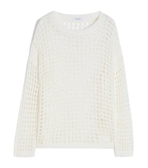 Max Mara Cotton Open-knit Sweater - White