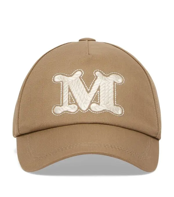 Max Mara Cotton Monogram Cap - Green