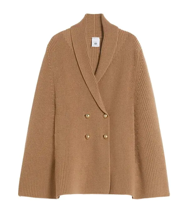 Max Mara Virgin Wool Double-breasted Cape - Beige