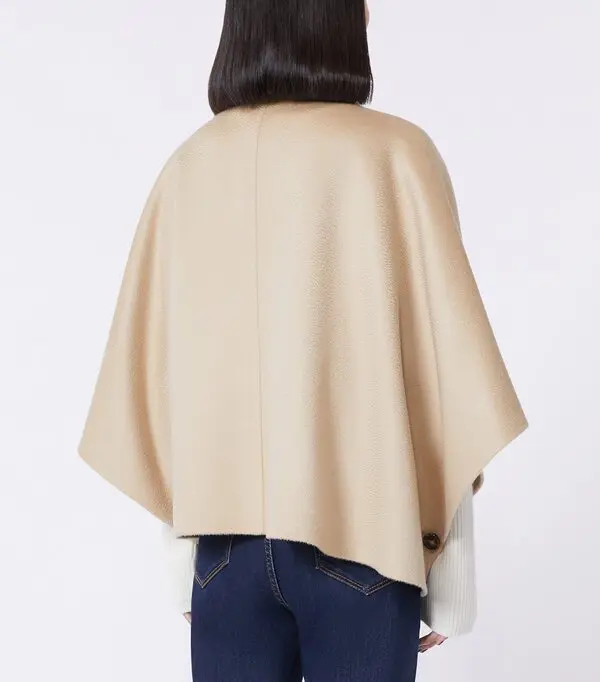 Max Mara Cashmere Double-breasted Cape - White