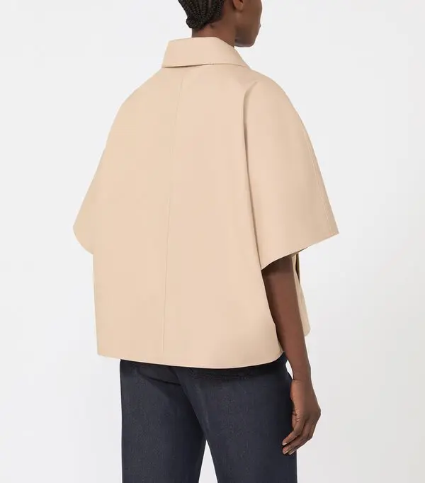 Max Mara Cotton Gabardine Cape - White