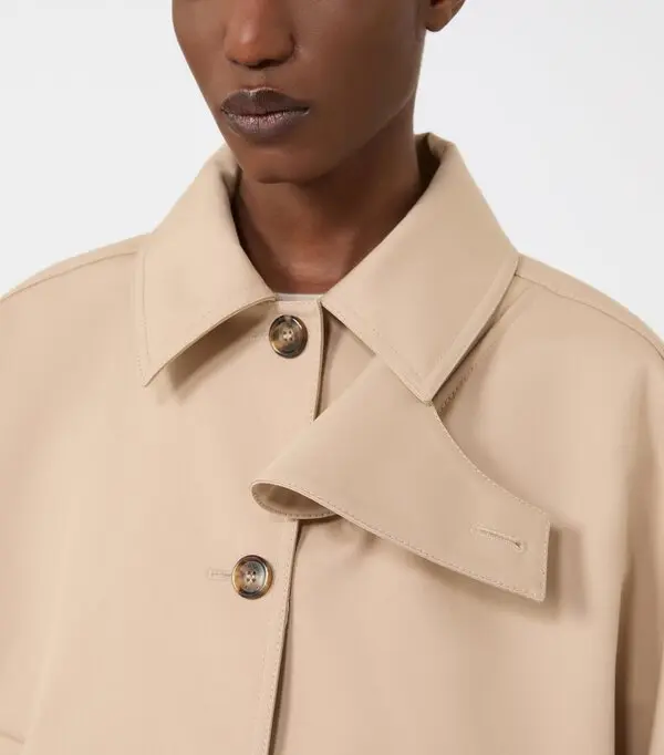Max Mara Cotton Gabardine Cape - White
