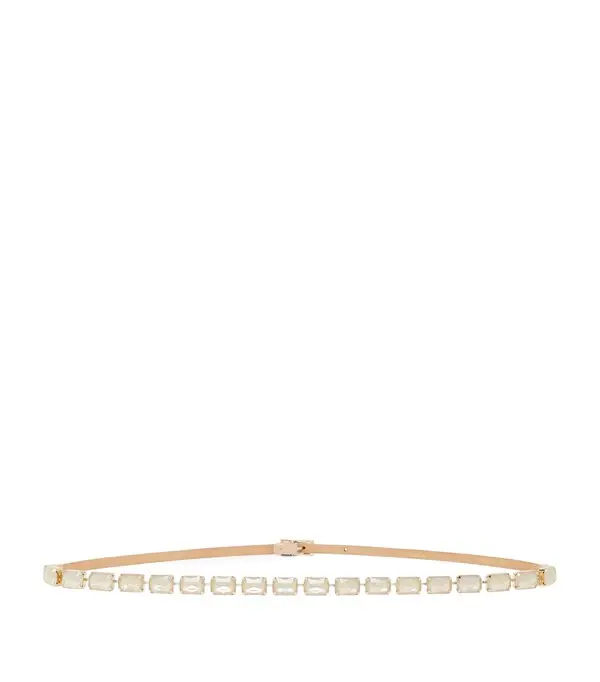 Max Mara Leather Embellished Belt - Pink