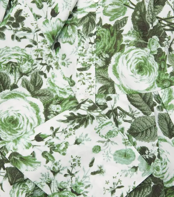 Erdem Organic Cotton Floral Midi Shirt Dress