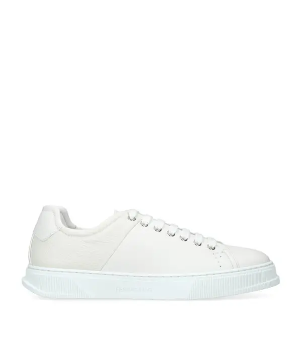 FERRAGAMO Leather Clayton Sneakers - White
