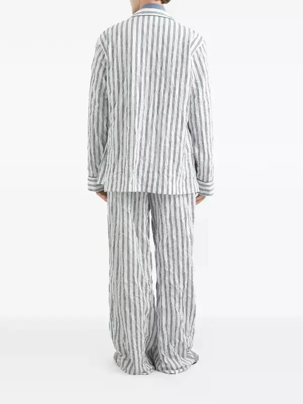 Dolce & Gabbana Crinkled Striped Poplin Vanity Robe
