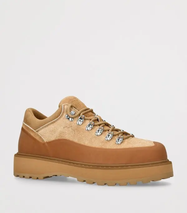 Diemme Leather Cornaro Due Gomma Low-top Boots - Beige