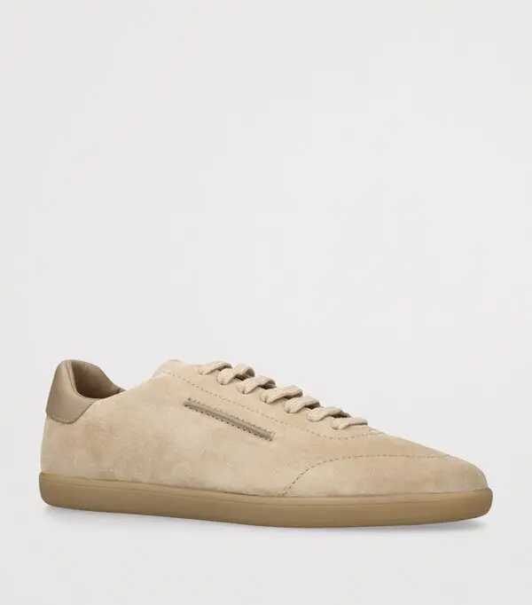 Zegna Suede Lace-up Sneakers - Beige