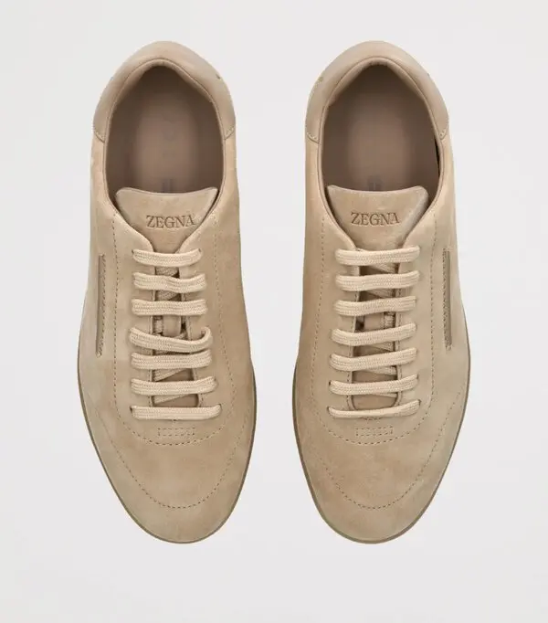 Zegna Suede Lace-up Sneakers - Beige