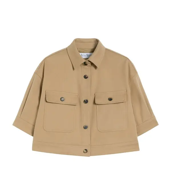 Max Mara Cotton Cropped Jacket - Beige