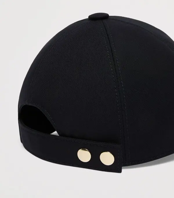 Max Mara Cotton Monogram Cap - Blue