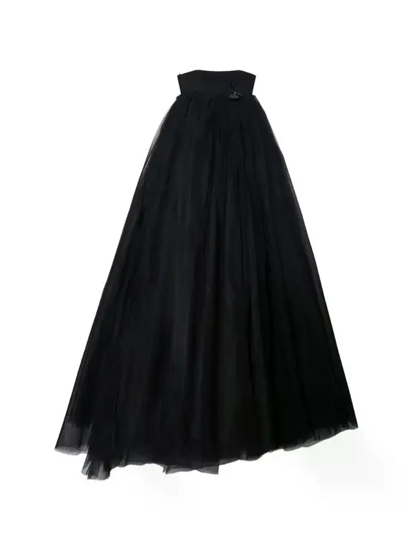 Off-White Strapless Tulle Dress